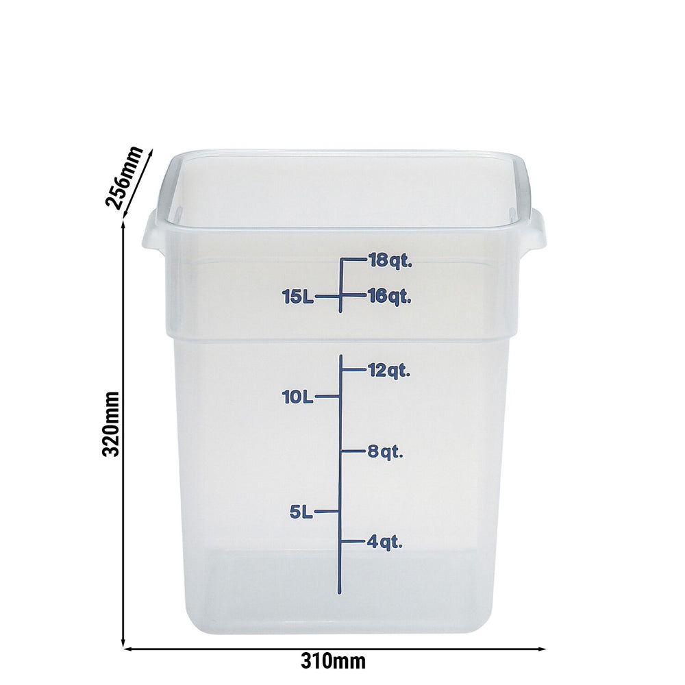 (6 stk.) CAMBRO | CAMSQUARES® - Beholder - 17,2 liter - Transparent