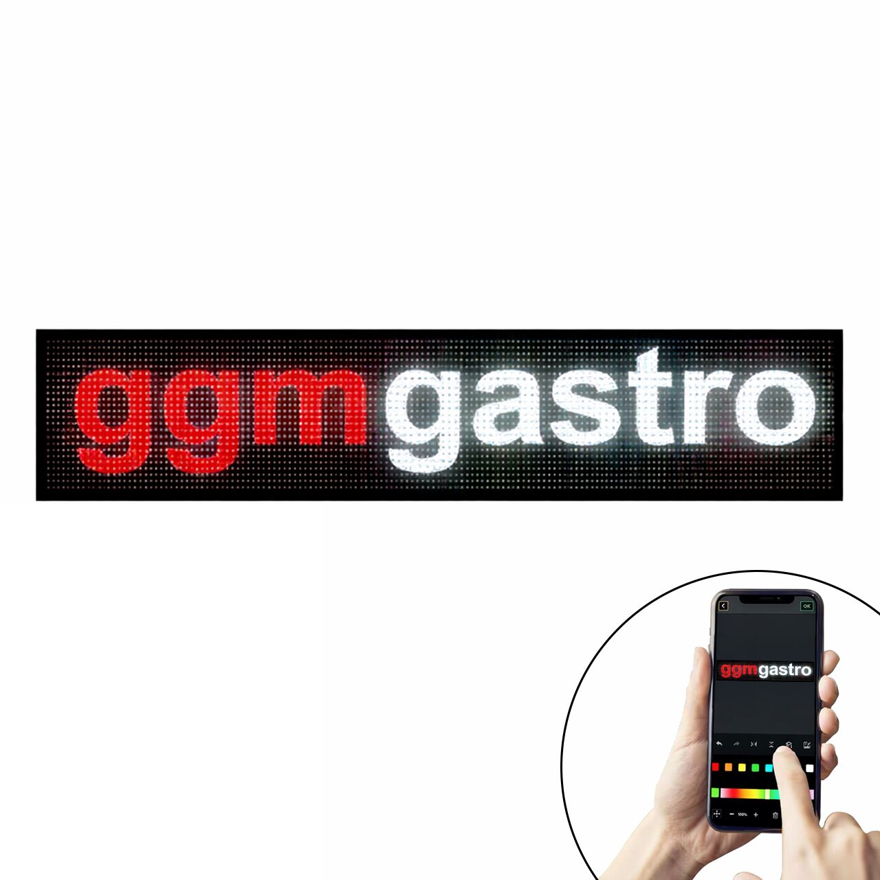 LED-matrix flex-display - kan tilpasses - styres med app og fjernbetje