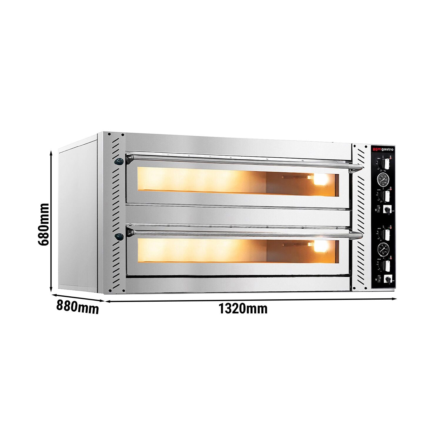 Elektrisk pizzaovn – 6 + 6x 30 cm (bred) – manuel