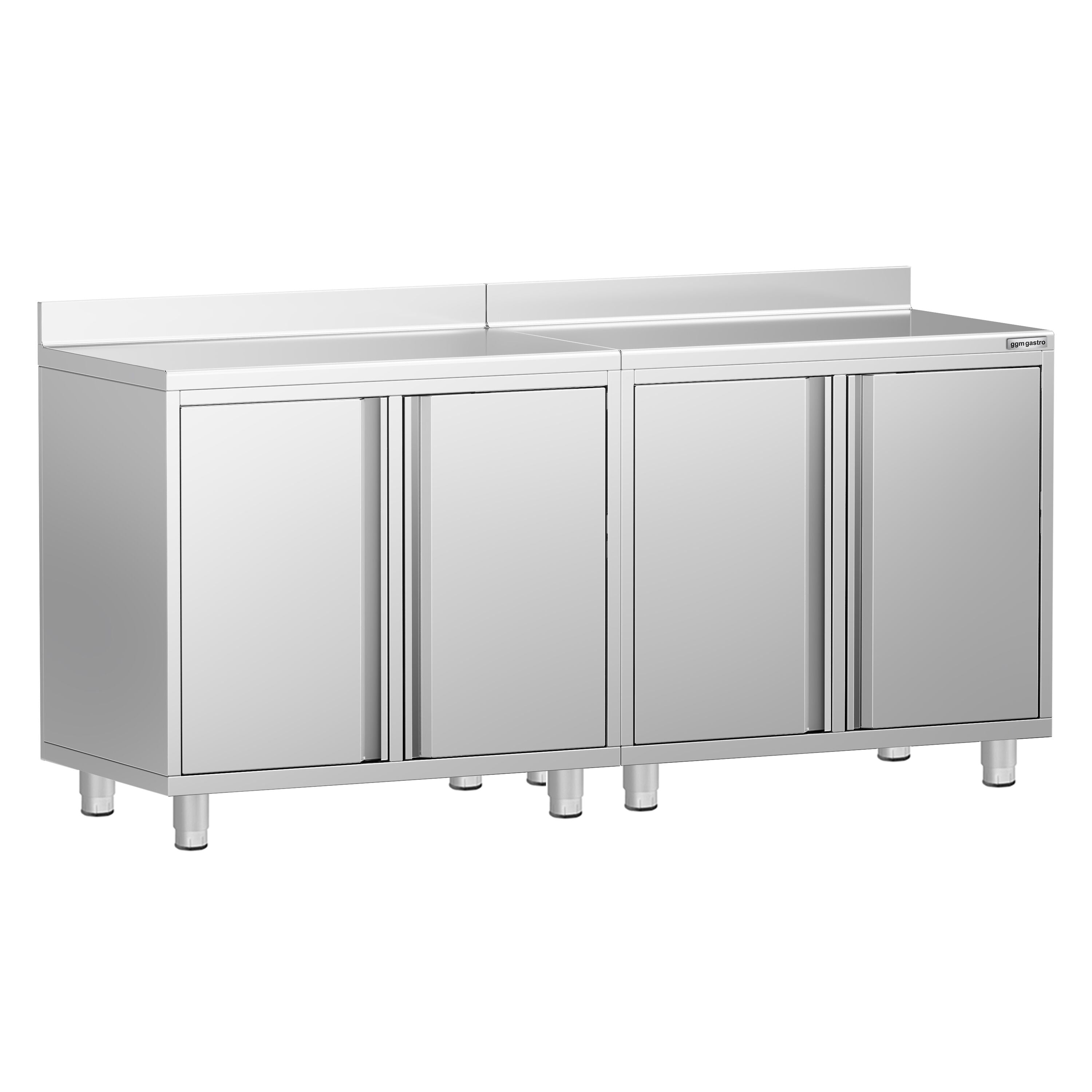 Arbejdsskab - til kaffemaskine - 2000x600mm - med 4 hængslede døre & o